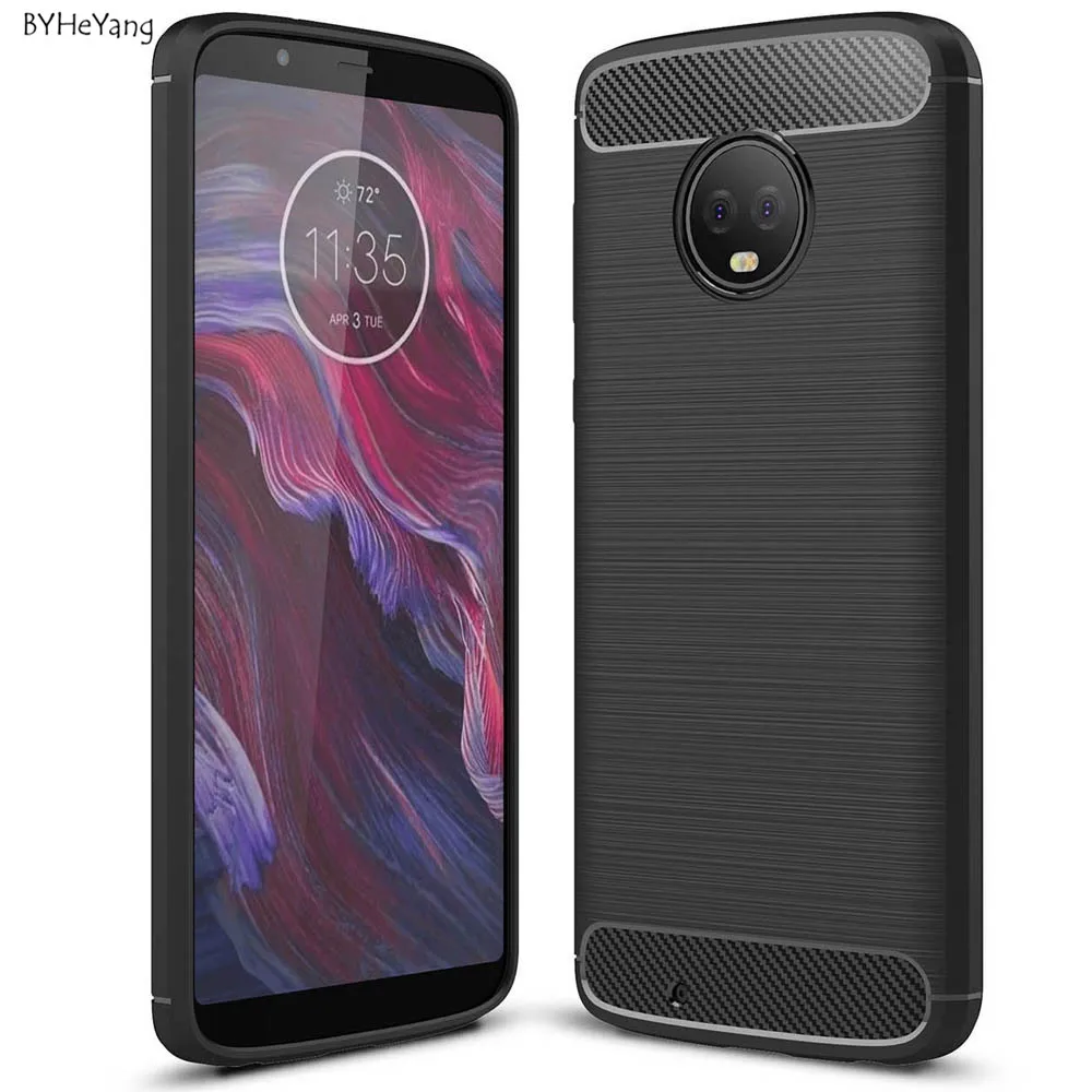 BYHeYang For Motorola Moto G6 Case 5.7" Armor Carbon Fiber Texture ...