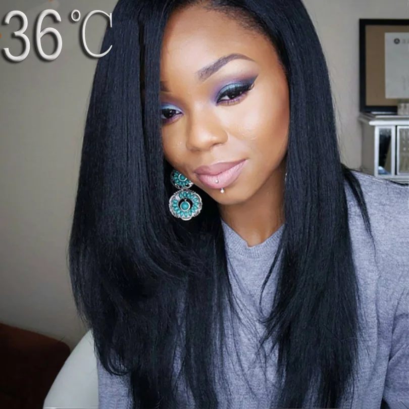 Yaki Straight Human Hair Wig Light Yaki Lace Front Wig&Glueless Full ... Yaki Straight Human Hair Wig Light Yaki Lace Front Wig&Glueless Full ...