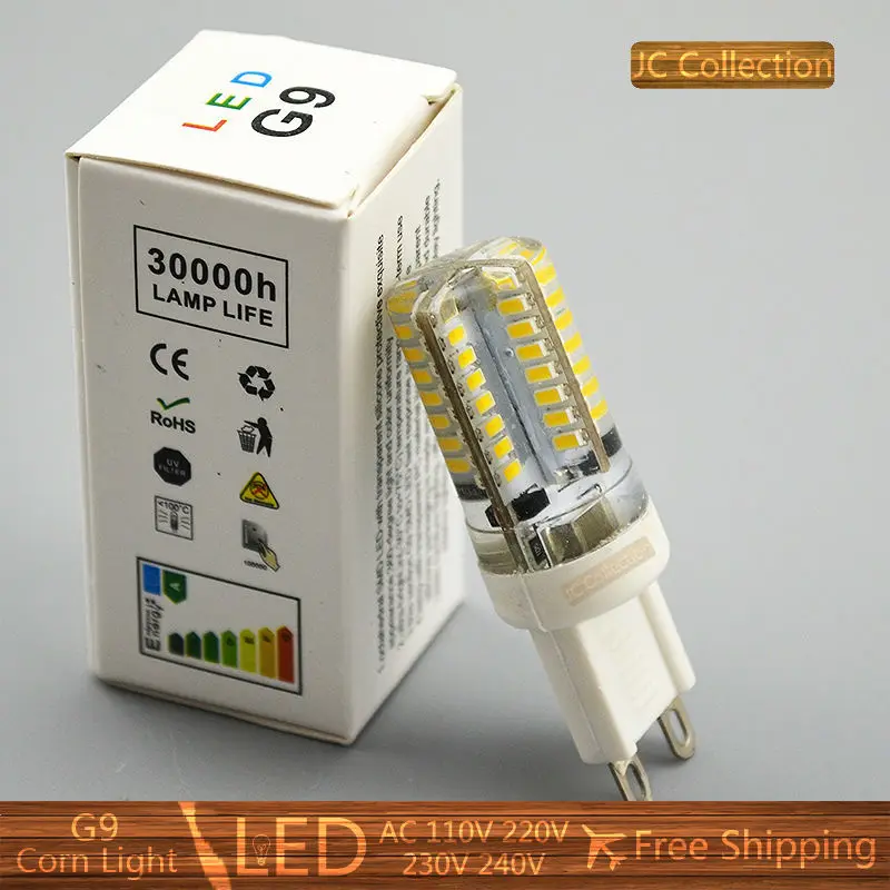 Envío Gratis 5 unids/lote G9 bombilla LED de maíz 3W SMD3014 bombilla LED blanco cálido/blanco ...