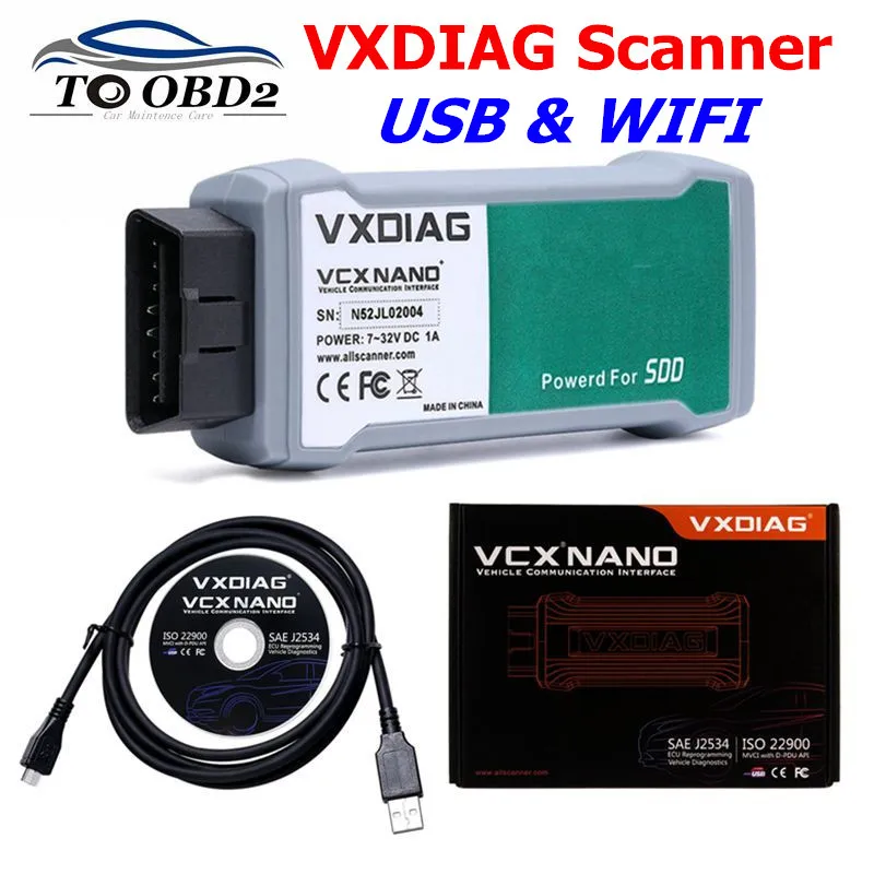 Scanner automotivo vxdiag vcx nano para land rover, software 2 em 1 ...