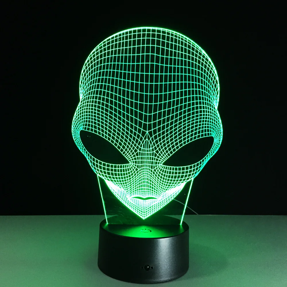 3d Led Illusion Lamp Alien | 3d Led Night Light Alien | Led Lamp ...