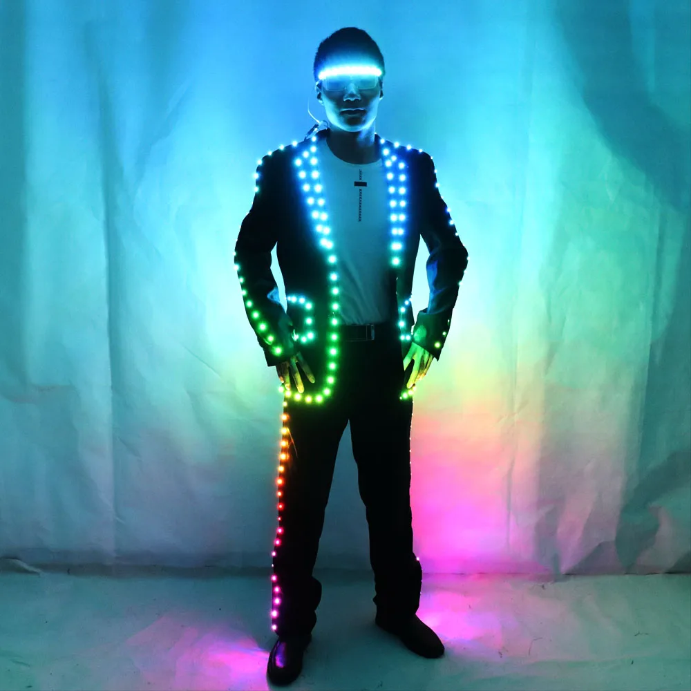 Full Color Digital LED Illuminating Suit, IC Remote Control LED Jacket ...