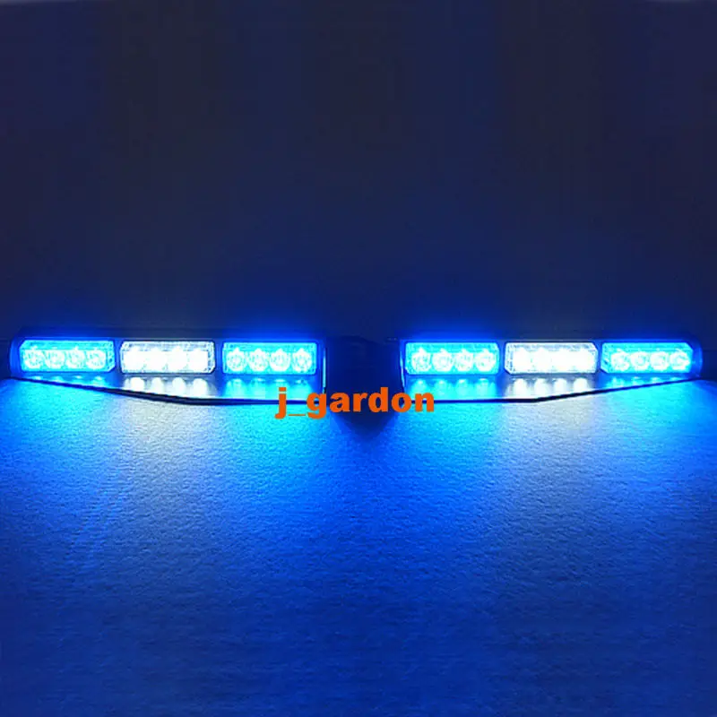 2 x 12 LED 1 Watt Emergency Warning Beacon Light Bar Exclusive Split ...