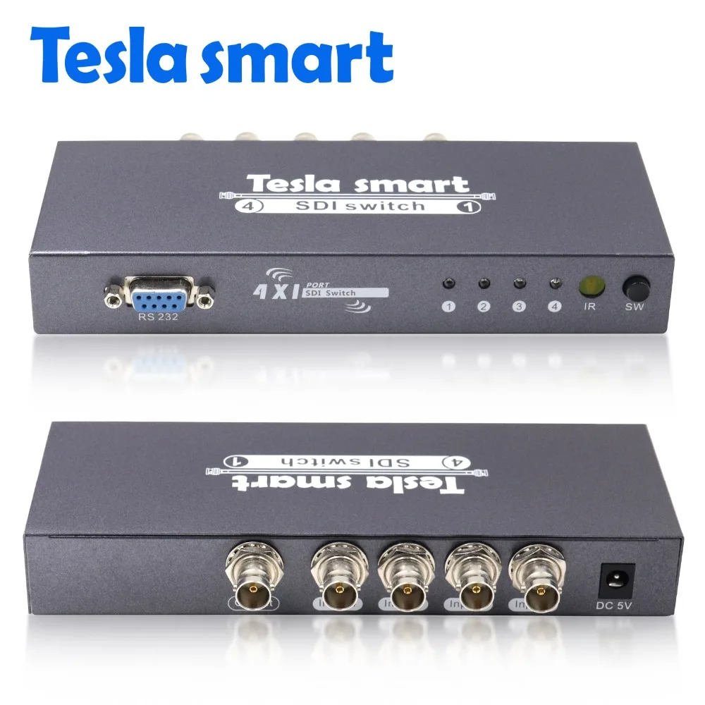 Tesla smart 4 In 1 Out SDI Switch 4x1 BNC Switch IR remote RS232 port ...