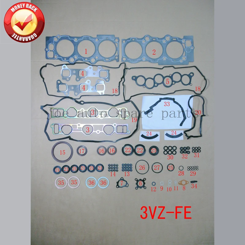 3VZ 3VZFE Engine complete Full gasket set kit for Toyota Camry/ LEXUS ...