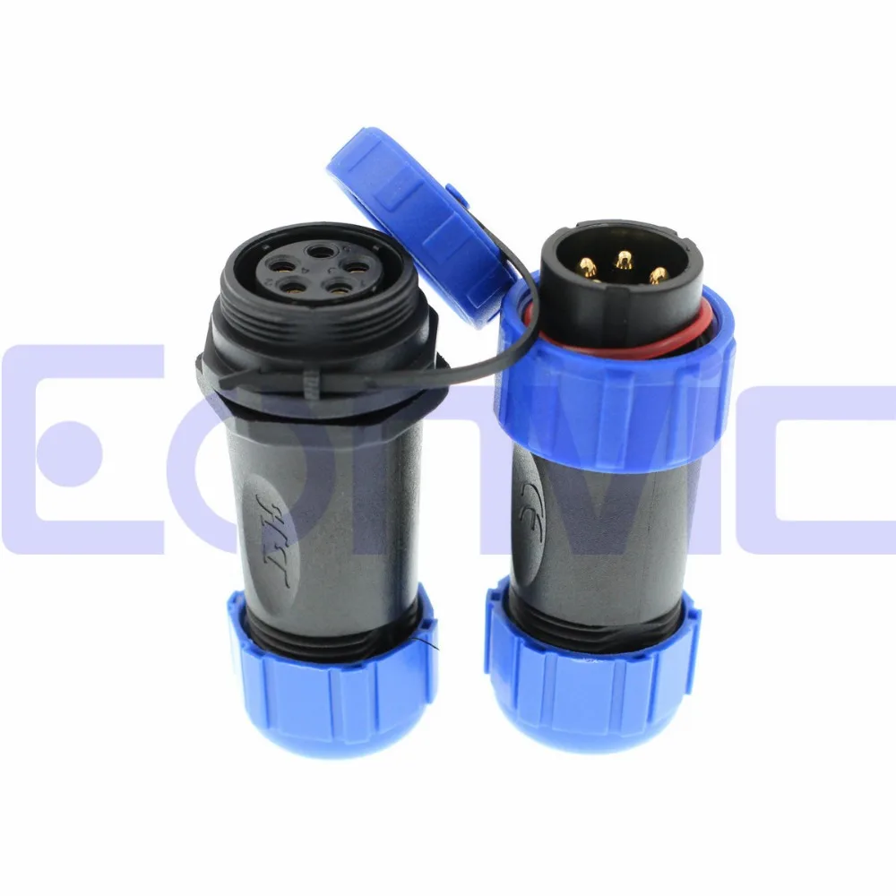 2pcs/lot SP21 5pin Waterproof Connectors, 5 pin power plug socket ...