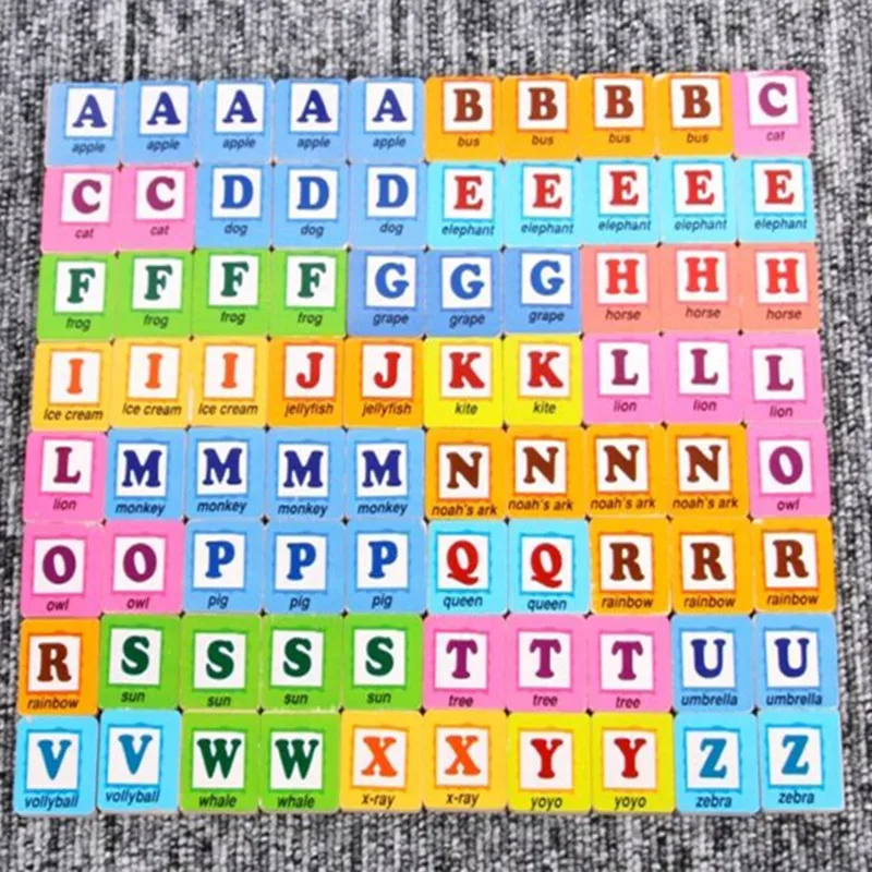 Raysid Wooden Blocks Puzzle Board Set Alphabet ABC, Learning ...
