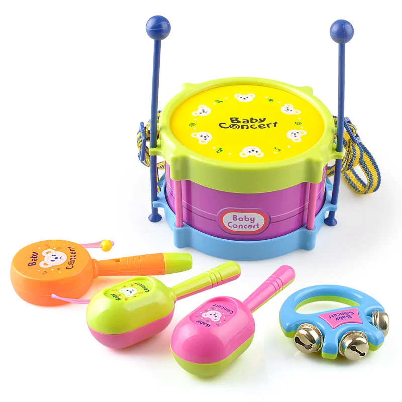 Children's Happy Pat Drums Musical Instruments 5 Pieces Jazz Drum Sets ...