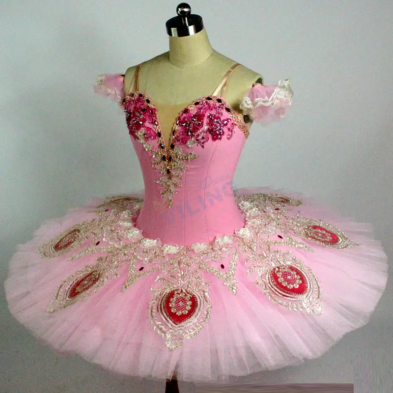 Vestido de balé feminino profissional, balé rosa, tutu, pêssego, dança ...