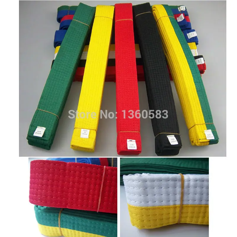 Hot sell standard Taekwondo road with divisa level belt taekwondo belt ...