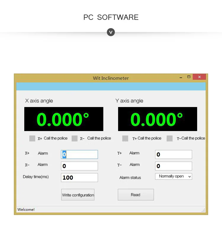 SINDT Tilt Sensor 2-axis Dgital Angle( Roll+ Pitch) Output Inclinometer ...
