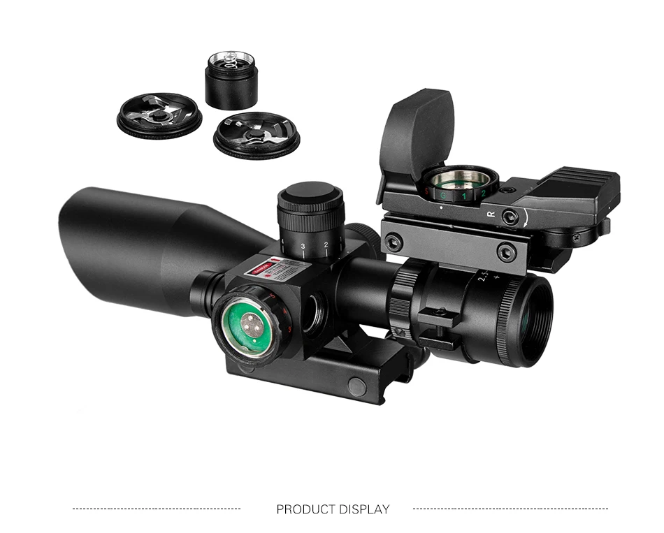 2.5-10x40 Tactical Rifle Scope R Laser Hunting illuminated Airsoft ...
