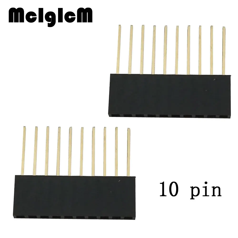 25pcs/lot 2.54mm 10Pin Header Female 10MM Long Needle Female Pin Header ...