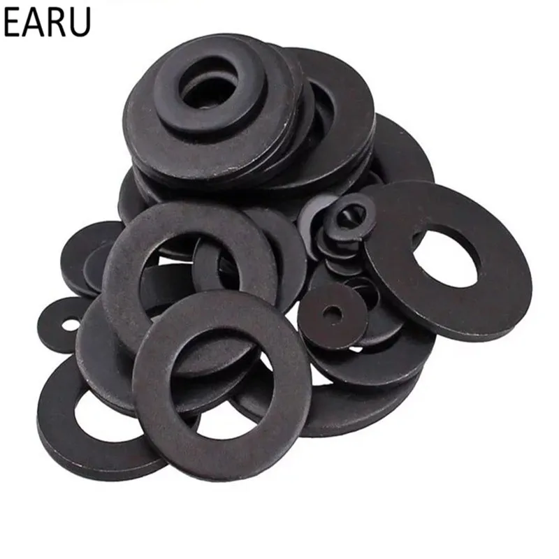 50pcs 8 Degree Carbon Steel M12-m30 Black Flat Gasket Metal Gasket ...