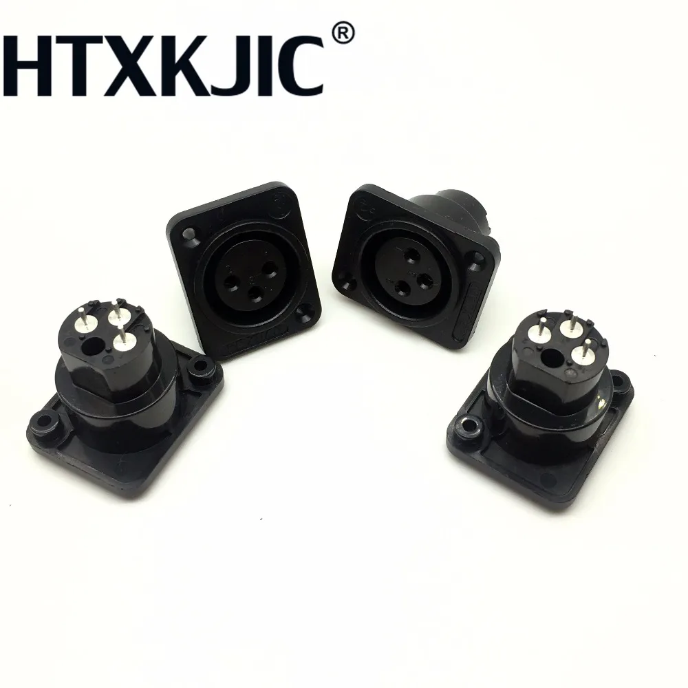 10pcs-3-Pin-XLR-Connector-Panel-Mount-Female-Square-Jack-Receptacle-3 ...