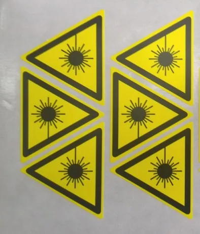 100pcs 50mm Caution Laser Beam Hazard Warning Labels Industrial Safety ...