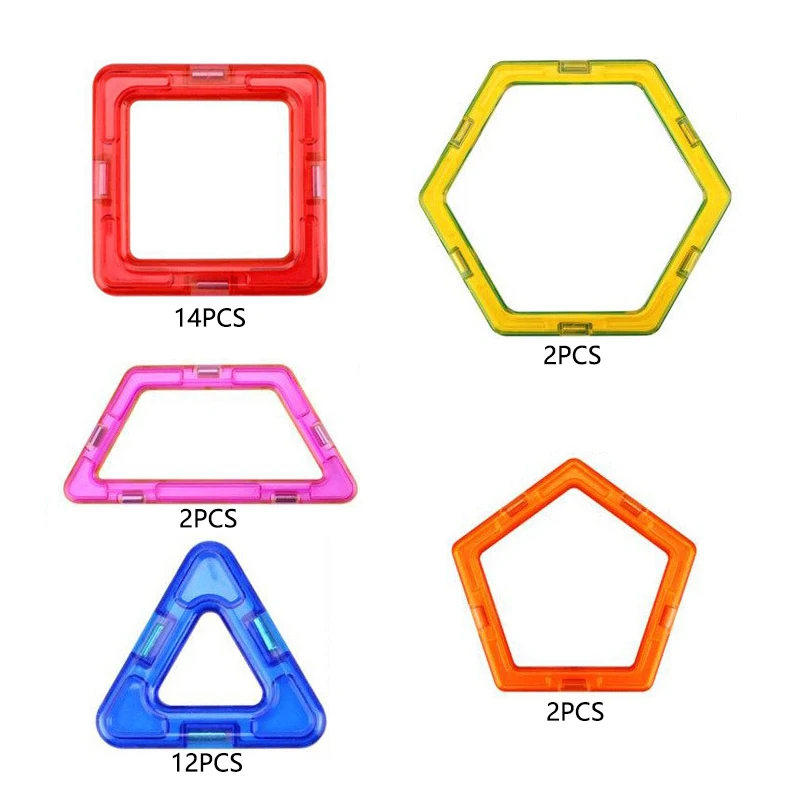 32pcs Magnets Designer Square Triangle Multicolor Part DIY Bricks ...