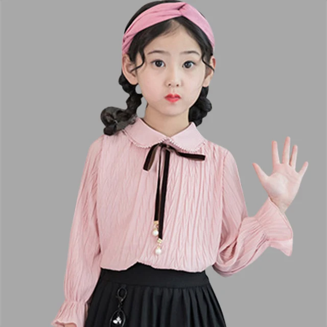 Abesay White Blouse For Girls Autumn Children's School Blouse Spring ...