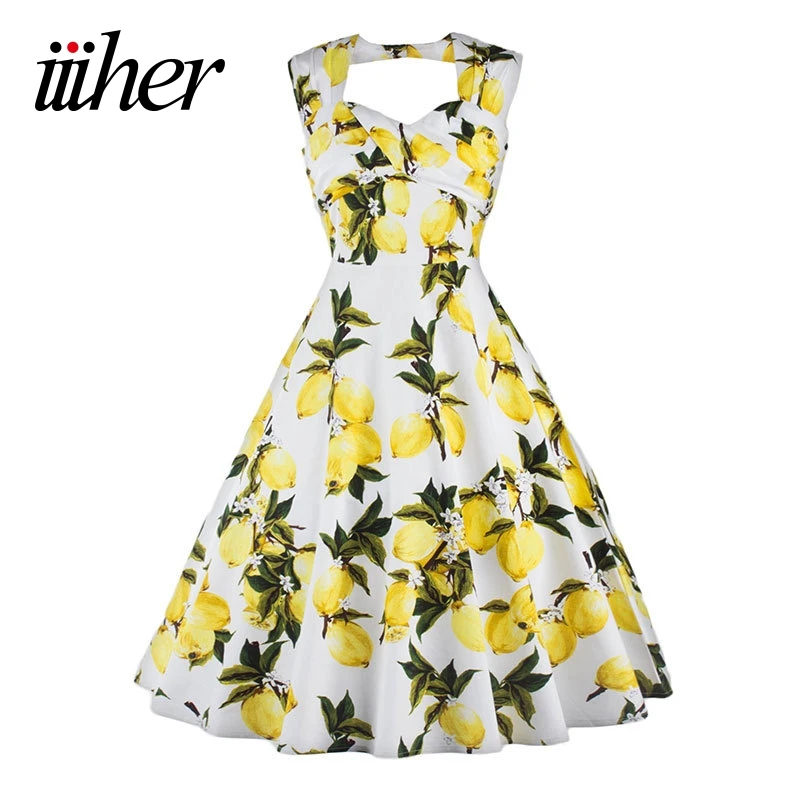 iiiher Audrey Hepburn Sleeveless Retro Vintage 50s 60s Summer Dress ...