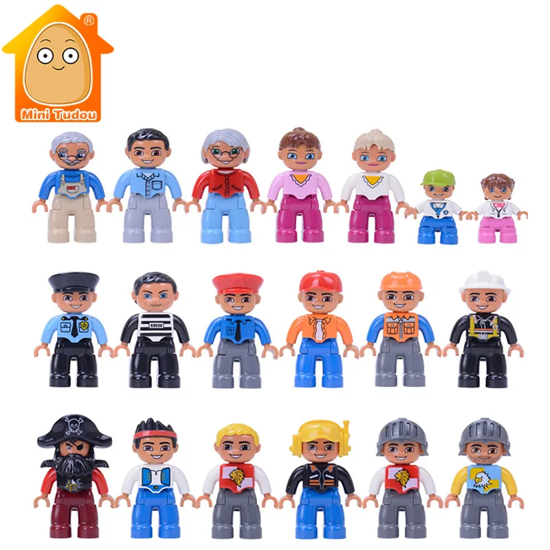 6PCS Big Size Building Blocks Accessories Character Compatible Family ...