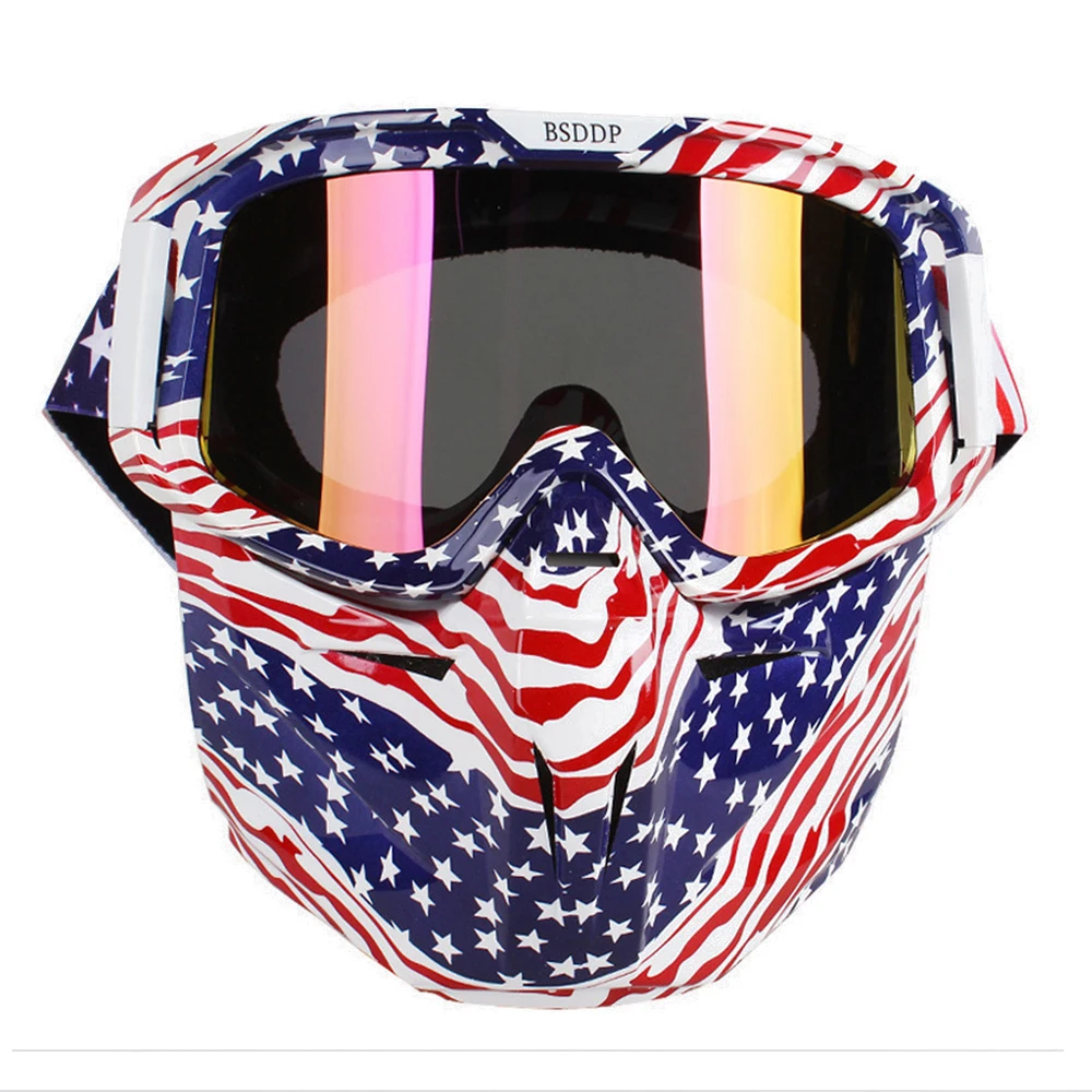 Винтажные мотоциклетные очки, очки для мотошлема, Ретро Съемная ...