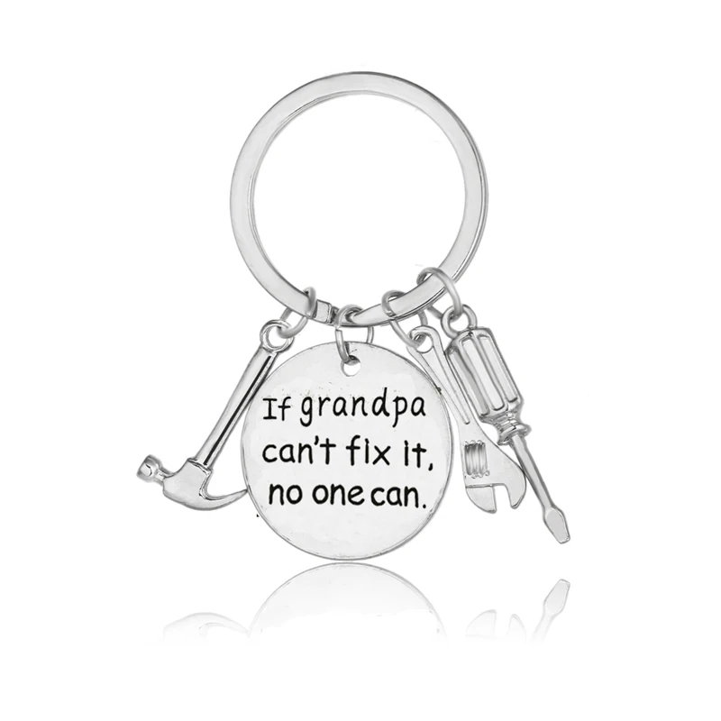 If Grandpa Can't Fix It No One Can Keychain Metal Tools Charm Keyring ...