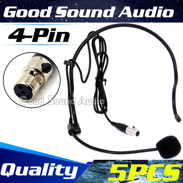 5PCS Mini XLR 4 Pin TA4F 4PIN Plug Head Worn Ear Hook Headset ...