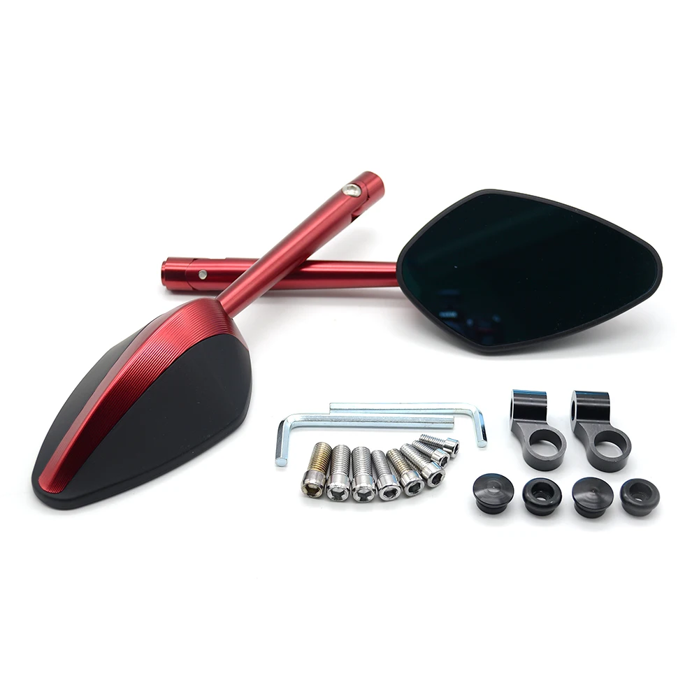 For 1pair Universal Motorcycle Cnc Aluminium Backup Rearview Mirrors