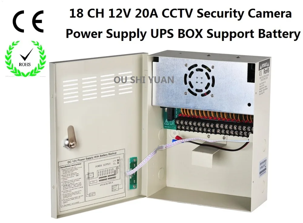 Cctv 18channel Ac 100-240v Input Dc12v 20a Ups Box Power Supply Support ...