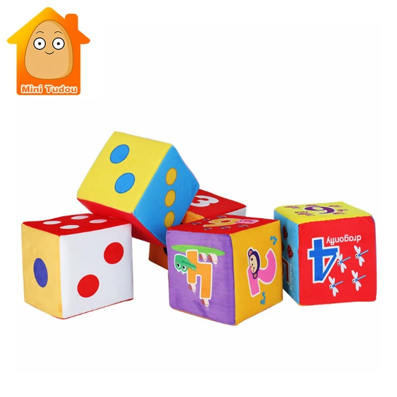 Soft Cube Rattle Mobiles Baby Toys Color Number Recognize Kids Early ...