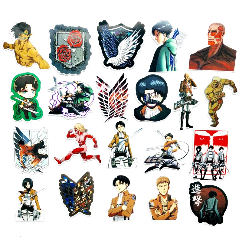 21pcs Japan Attack On Titan Sticker Anime Icon Animal Stickers Gifts ...