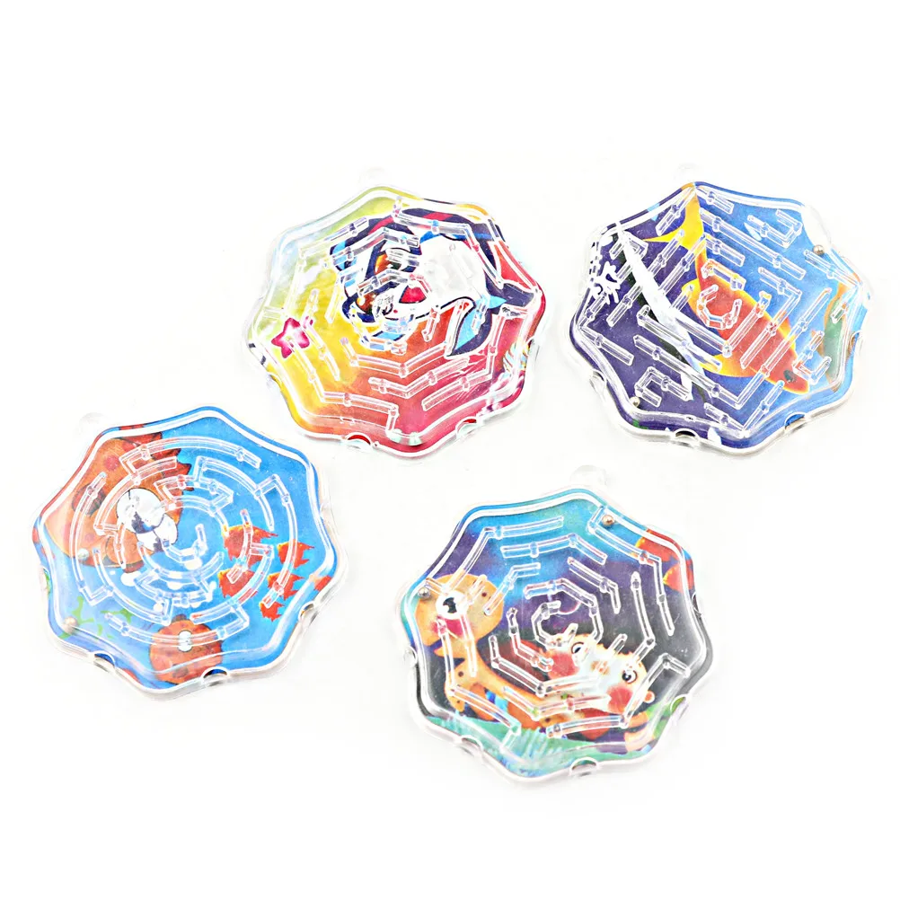 4Pcs/lot Octagon Shape Steel Maze Puzzle Toys Ball Money Maze Bank ...