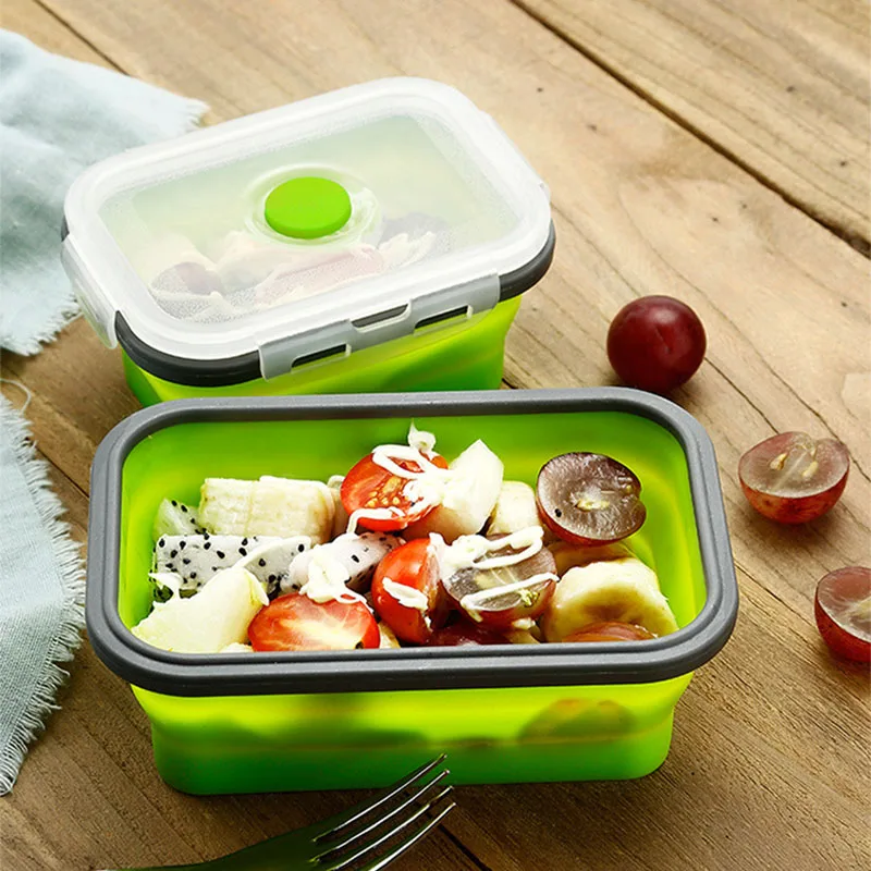 Food Grade Silicone Lunch Box Folding Food Container Bento Box ...