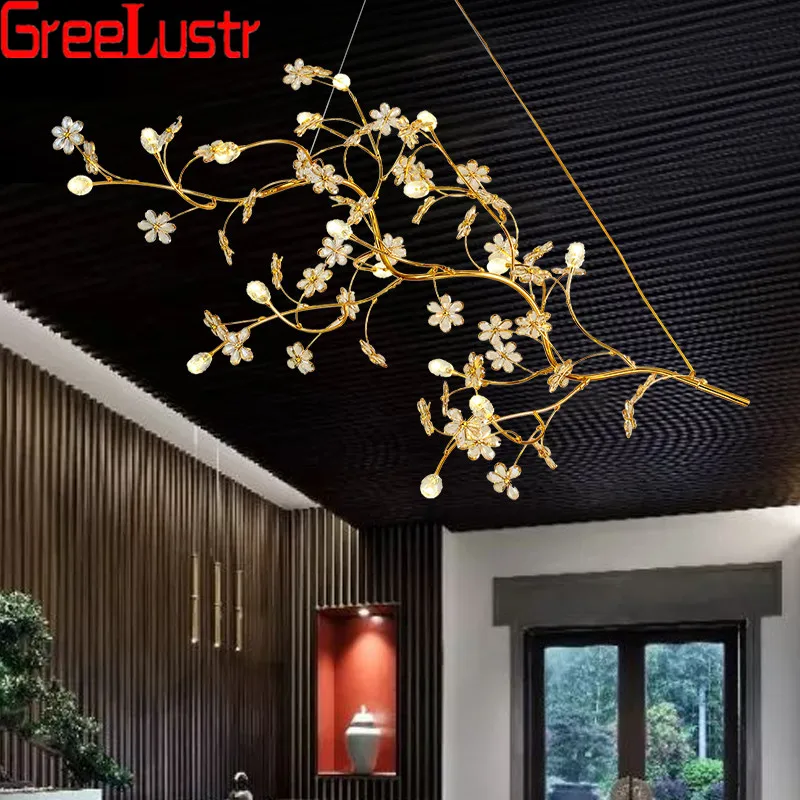 Luxury Project Design LED Chandelier Pendant Lamp Gold Crystal ...