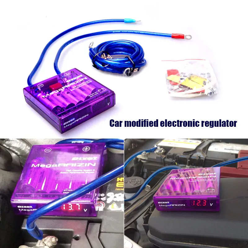 Universal Fuel Saver Voltage Stabilizer Regulator Kit Digital Display W ...