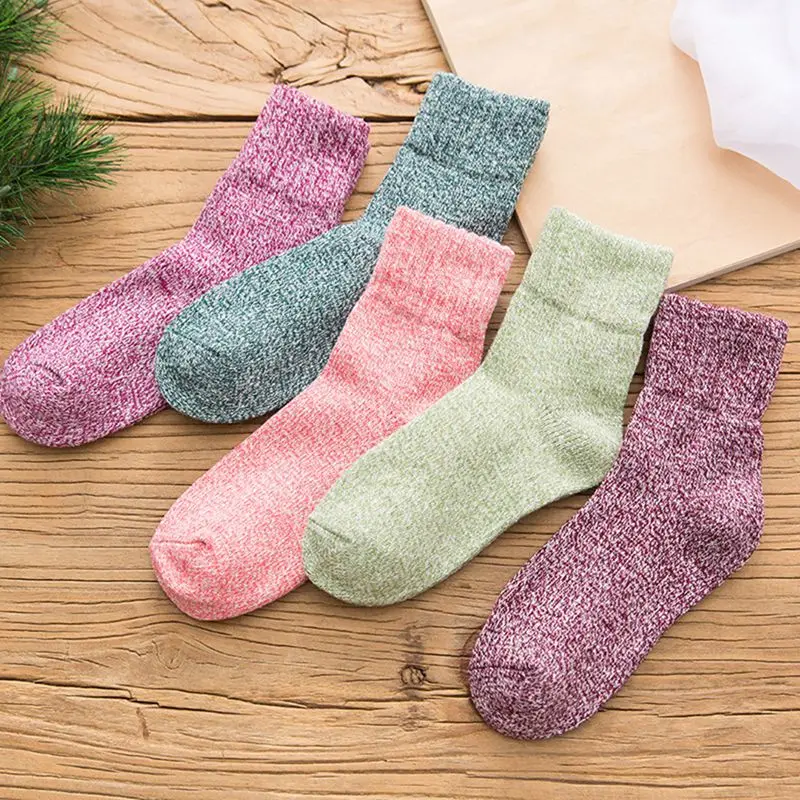 1pair Winter Socks Womens Fashion Cashmere Wool Thick Warm Socks Soft