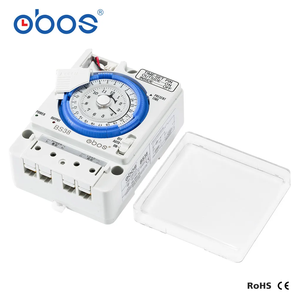 OBOS Din rial Analog Timer switch relay LED indicator time switch power ...