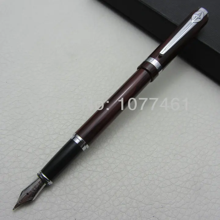 DUKE red wood color AND SILVER Clip MEDIUM NIB FOUNTAIN PEN WITH ...