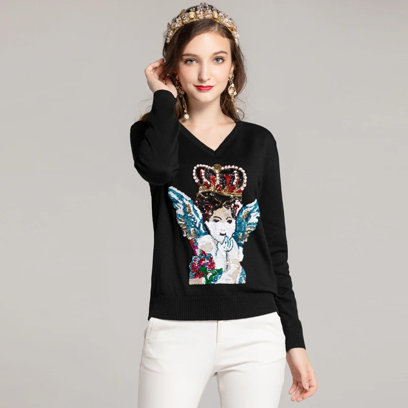 high quality Newest Designer fashion runway sweater Women's Long Sleeve ...