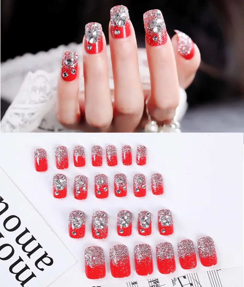 Elaborate False Nail Art Tips (Set Of 24) - Queerks™