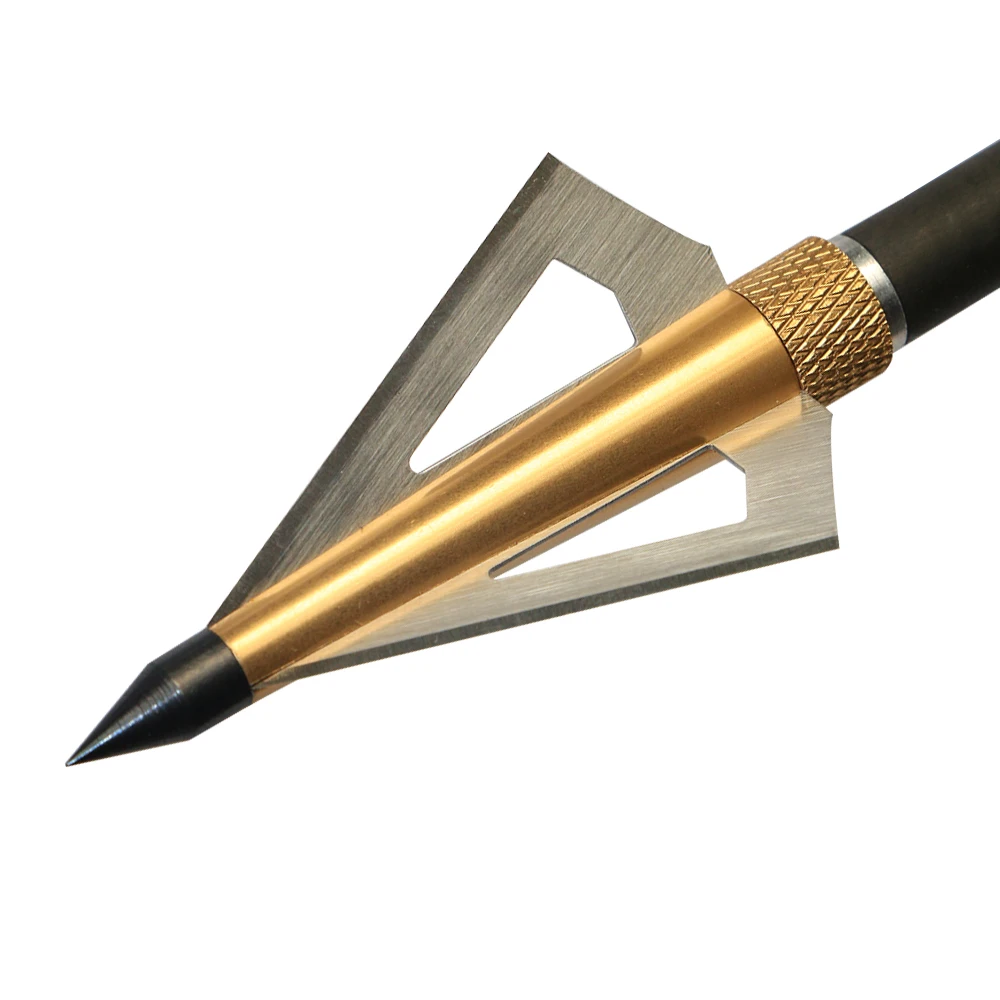 6pcs 125 Grain Sharp Gold Hunting Arrowhead Broadhead Archery Durable ...