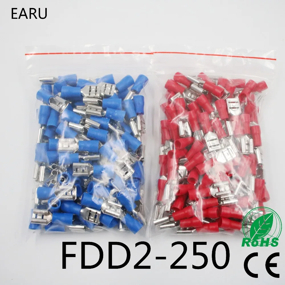 FDD2-250 Female Insulated Electrical Crimp Terminal for 1.5-2.5mm2 ...