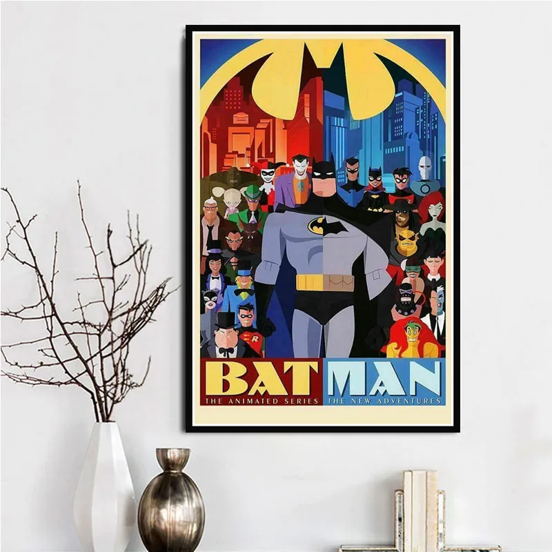 Canvas Painting Batman Animated Series DC Superhero Comic Book Collage ...