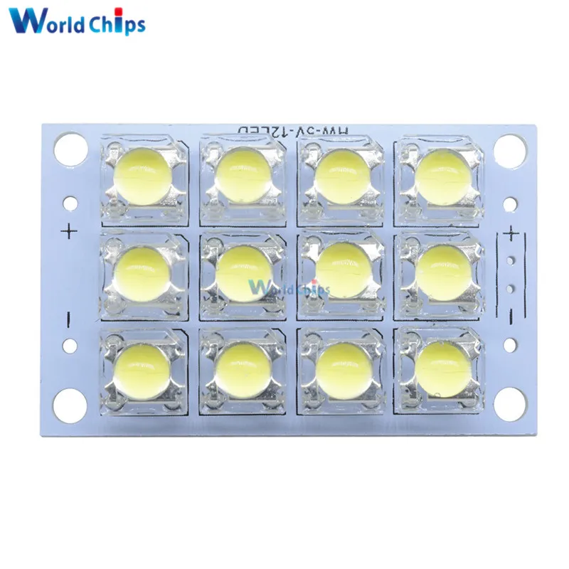 12 LED Super Bright White LED Piranha Board Night LED Lights Lamp 5mm ...