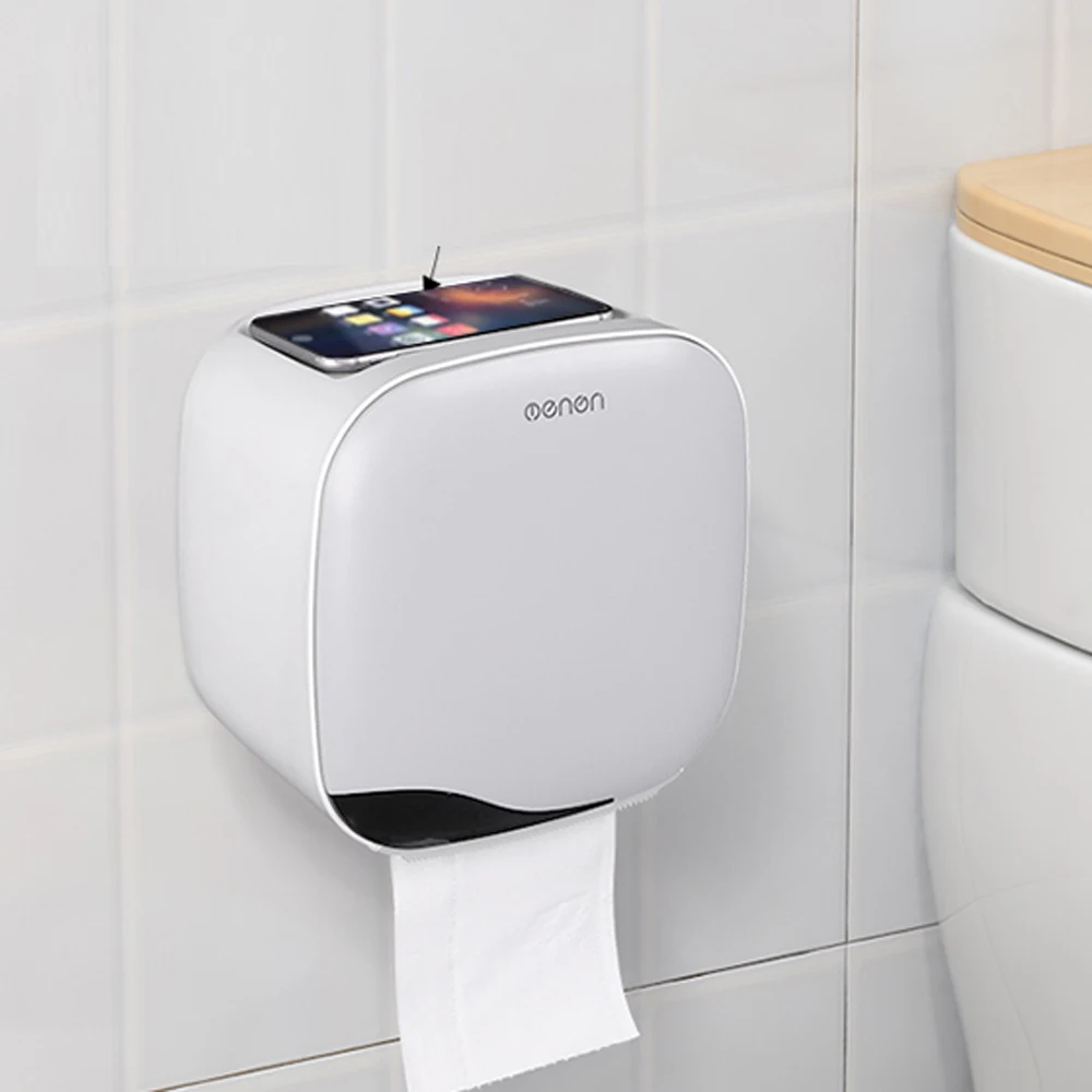 Wall mounted storage tissue box Bathroom waterproof toilet hand tray ...