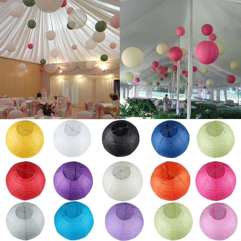 מוצר - 5pcs/lot Many Colors Paper Ball Chinese Paper Lanterns For Party ...