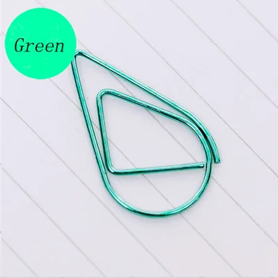 Home & Living Paper Clip Set Drop Shape Paper Clips Set Of 4 Green ...