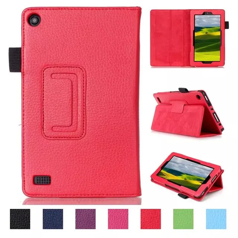 Luxury Litchi Pattern PU Leather Flip Case Cover For Amazon New Kindle ...