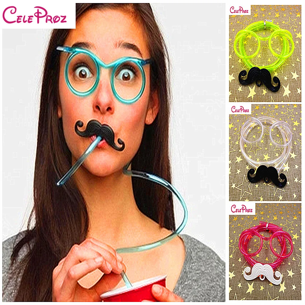 Creartive Beber Copos De Palha Palha Vidros Engraçados Óculos Malucos ...