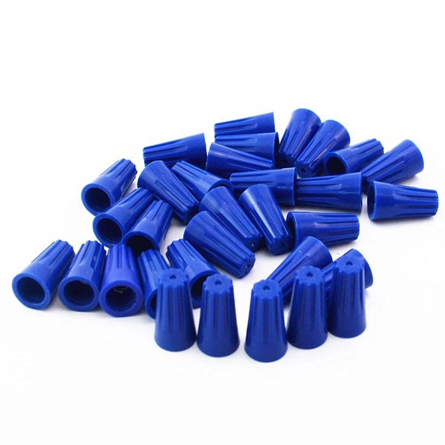 High quality 100Pcs Blue P2 Wire Connector Twist On Terminals Cap ...